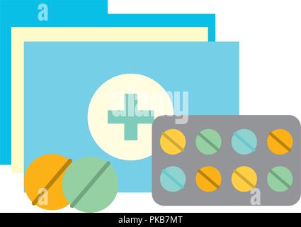 medication pills and folder file medical vector illustration Stock ...