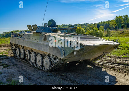 Armored tracked infantry fighting vehicle BMP-3 of the Russian Army at ...