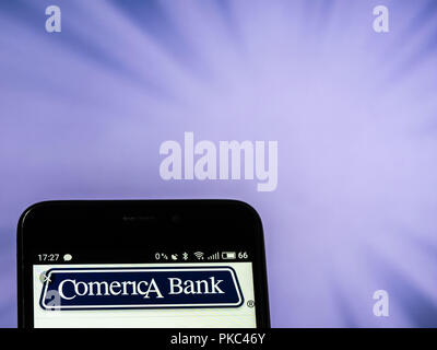 Comerica Bank logo seen displayed on a smart phone Stock Photo - Alamy