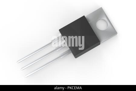 Isolated TO-220 electronic package with mosfet pinout 3d illustration ...
