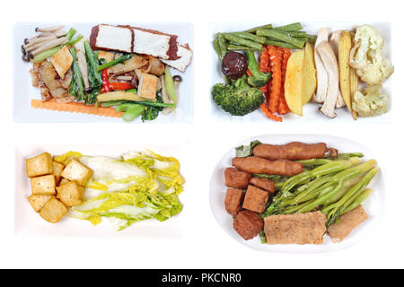 spicy fried Chinese kale with slice crispy pork in soybean and oyster ...