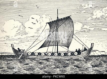 Anglo Saxon Ship sail sailing sailor ships shipping war marine Naval ...