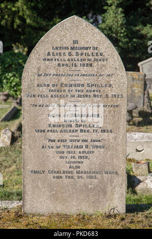 The Grave of Alice C Spiller 1920 at Locksbrook Cemetery, Bath Stock ...