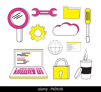 Set of program codes icons Stock Vector Image & Art - Alamy