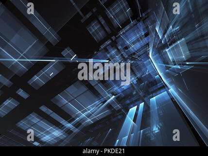 Computer generated abstract tehnology image. Three-dimensional 3D ...