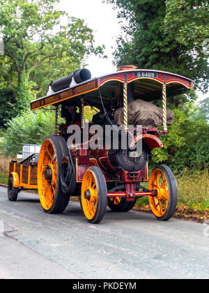A vintage Burrell Traction Engine on display at a steam engine rally ...