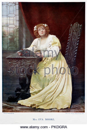 Portrait of Eva Moore - British stage star of the Victorian and ...