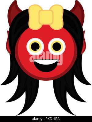 Cute cartoon colorful demon girl. Vector illustration Stock Vector ...
