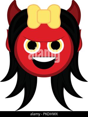 Cute cartoon colorful demon girl. Vector illustration Stock Vector ...