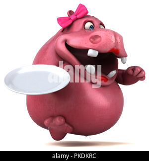 Pink Hippo - 3D Illustration Stock Photo - Alamy