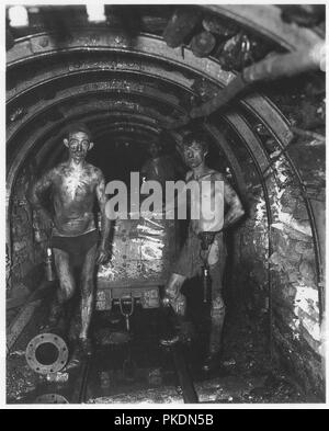 British Coal miners mine workers off to work Granville Colliery miners ...