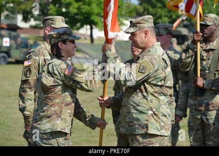 U.S. Army Lt. Col. Chad Ward (left) and U.S. Army Command Sgt. Maj ...