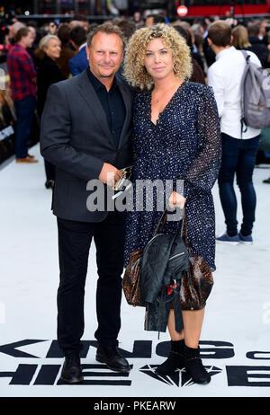 Neil Stuke and wife Sally Ann Stuke arriving for the King of Thieves ...