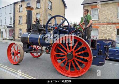 Vintage Clayton Shuttleworth steam traction engine at Beamish museum of ...