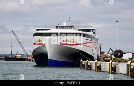 Condor Liberation berthed in Poole harbour Stock Photo - Alamy