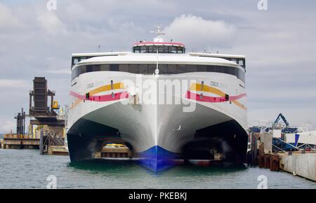 Condor Ferries' trimaran ship, HSC Condor Liberation, enters the ...