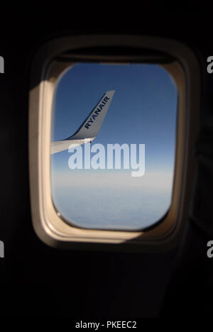 View out the window of a Ryanair flight Stock Photo - Alamy