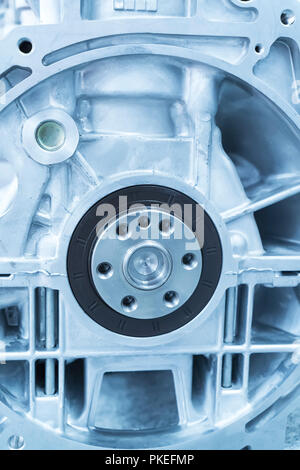 Metallic background of the internal diesel truck engine or car engine ...