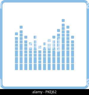 Graphic equalizer icon. Blue frame design. Vector illustration Stock ...