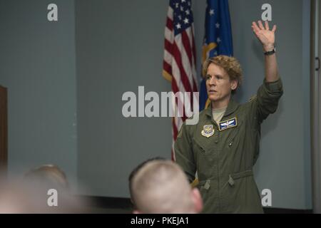 Col. Laurel “Buff” Burkel speaks to Airmen assigned to the 105th Airlift Wing at Stewart Air ...