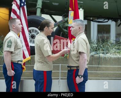 U.S. Marine Corps Col. Wendy Goyette, commanding officer, Marine Corps ...
