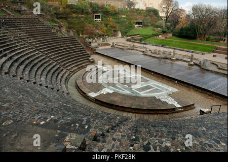 The Théâtres Romains, a Roman theater-odeum-temple complex, in Lyon ...