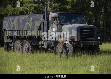 A U.S. Marine Corps logistical vehicle system replacement (LVSR) of 1st ...