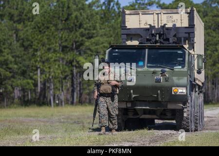 A U.S. Marine Corps logistical vehicle system replacement (LVSR) of 1st ...