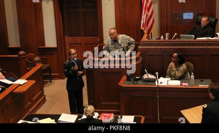 Military Judge, Lt. Col. Brian Howell, presides over the 167th Theater ...