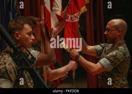 U.S. Marine Corps Col. Timothy S. Brady Jr, oncoming commanding officer ...