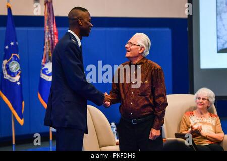 Space Force Col. Jacob Middleton listens to remarks from Vice President ...