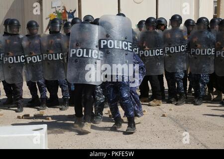 Police forces and members of special forces of riot police in uniforms ...