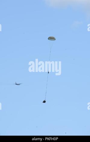 A 934th Airlift Wing C-130 released airdrop pallets during the Patriot ...
