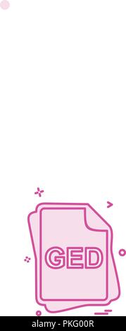 Vector illustration of GED document icon on transparent background ...