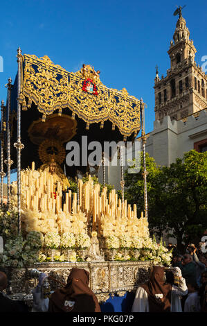 Holy Week float with Blessed Virgin Mary, Spain Stock Photo - Alamy