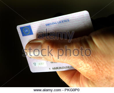 UK Driving Licence with European Union logo symbol flag Stock Photo ...
