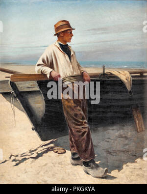 Hagborg August Wilhelm Nikolaus - Fiskare Och Flicka Pùe5 Stranden I ...