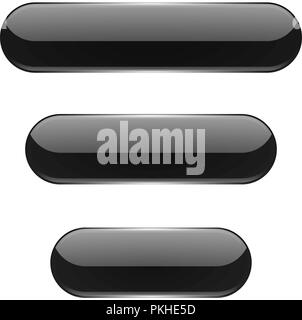Black menu buttons. Web 3d icons Stock Vector Image & Art - Alamy