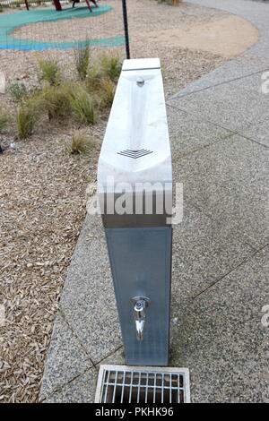 Modern water taps to supply drinking water to the public (water Stock ...