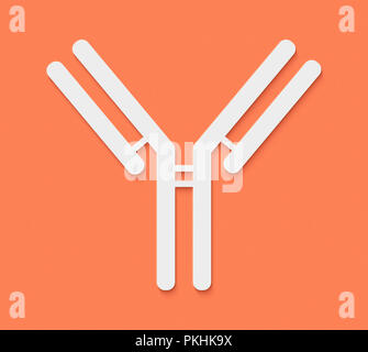 Antibody molecule, flat icon style. stylized silhouette of an IgG2a ...