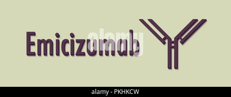 Emicizumab monoclonal antibody drug. Used in treatment of haemophilia A ...
