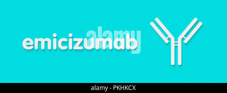 Emicizumab monoclonal antibody drug. Used in treatment of haemophilia A ...