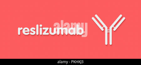 Reslizumab monoclonal antibody drug. Targets interleukin-5 and is used ...