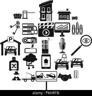 Car recorder icons set, simple style Stock Vector Image & Art - Alamy