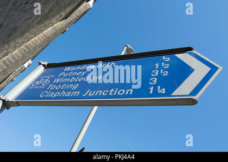right pointing london cycle network sign showing direction to chiswick ...