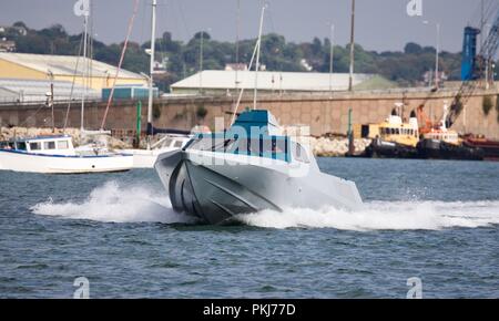 Special Boat Service prototype stealth boat in Poole Harbour Stock ...