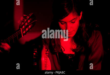 Belgian actress Laura Verlinden performing with her band Wolf in the ...