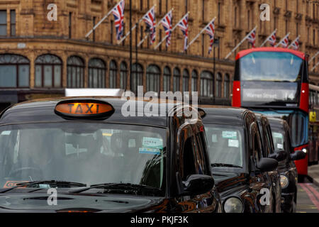 English Taxi, Harrods shopping mall, London, England, Great Britain ...