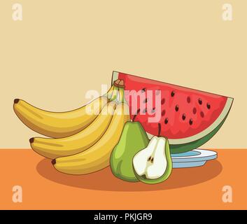 Sweet fruits cartoons Stock Vector Image & Art - Alamy