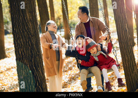 Happy family outdoor outing Stock Photo - Alamy